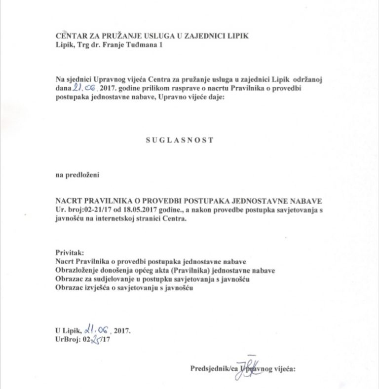 Suglasnost | Centar za pružanje usluga u zajednici Lipik